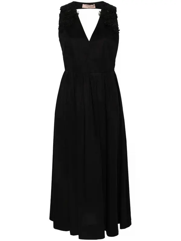 TWINSET Floral-lace Cotton Midi Dress