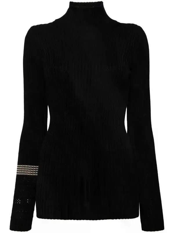 Y’s High-neck Ribbed-knit Top