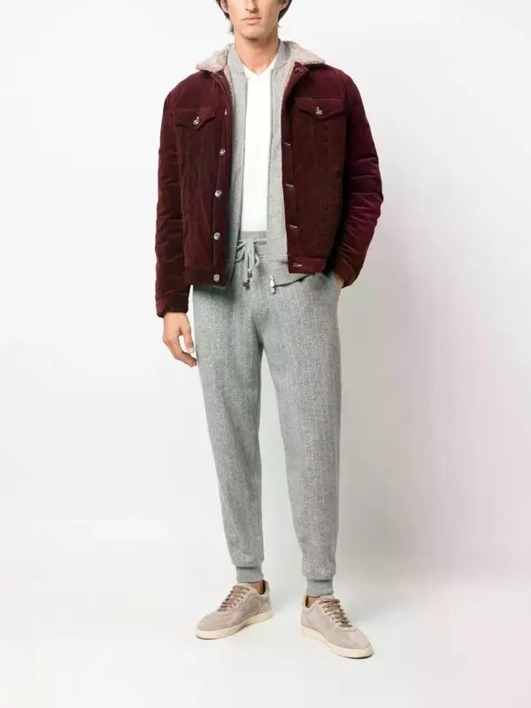 Brunello Cucinelli Striped Cashmere-blend Track Pants
