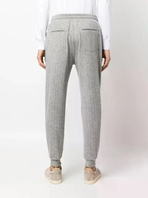Brunello Cucinelli Striped Cashmere-blend Track Pants