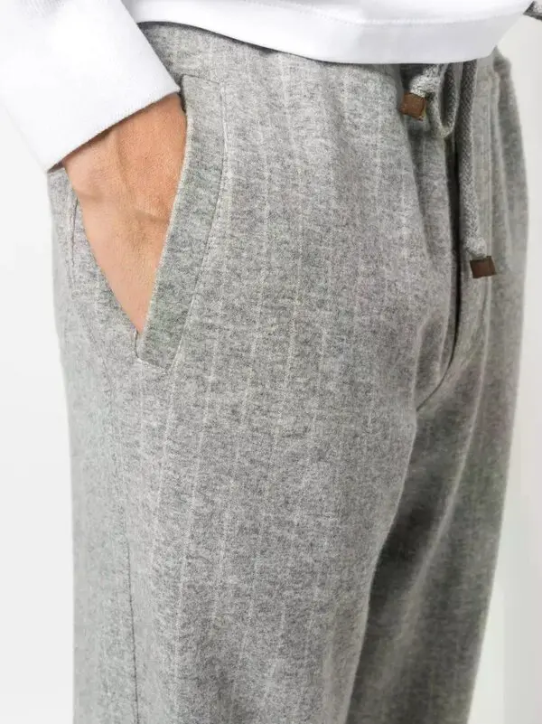 Brunello Cucinelli Striped Cashmere-blend Track Pants