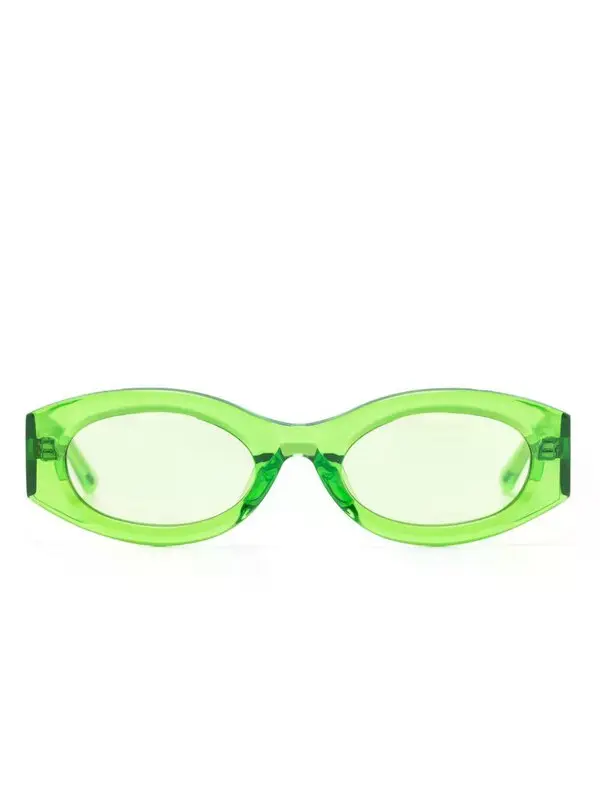 Linda Farrow Berta Oval Sunglasses - Green