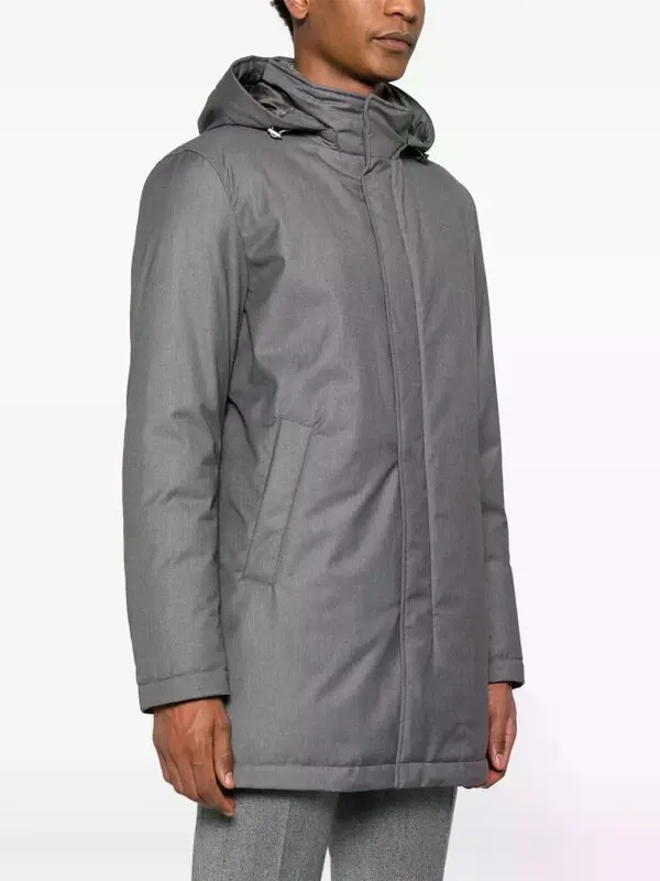 Herno Zip Closure Long Hooded Jacket