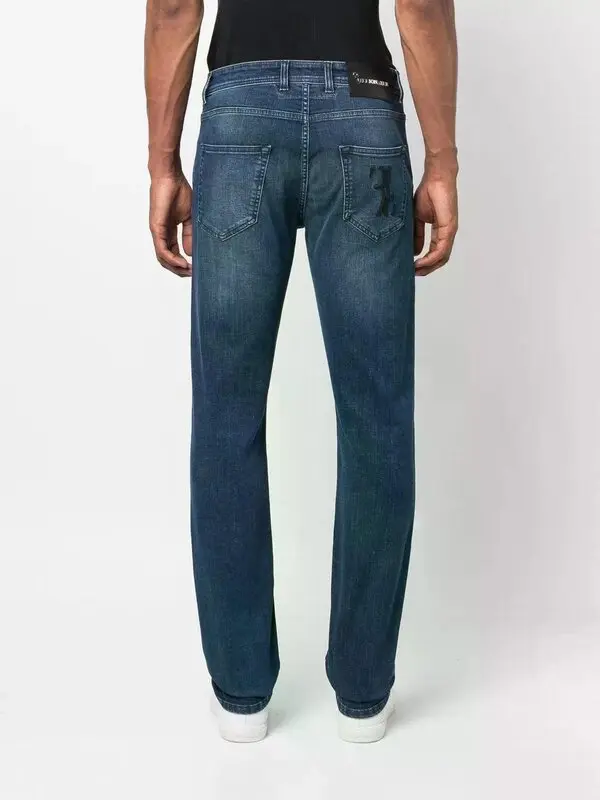 BILLIONAIRE Logo-embroidered Straight-leg Jeans