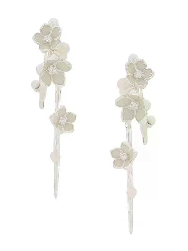 SHAUN LEANE Cherry Blossom Hook Earrings - Silver