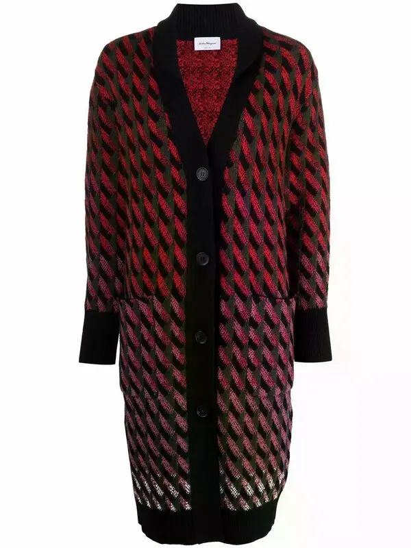 FERRAGAMO Intarsia-knit Cardigan Coat