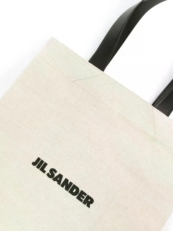 JIL SANDER Logo-print Canvas Tote Bag - Neutrals