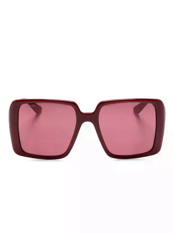 Gucci Oversized Frame Sunglasses - Red