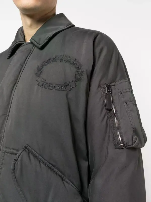 Burberry Embroidered-logo Bomber Jacket