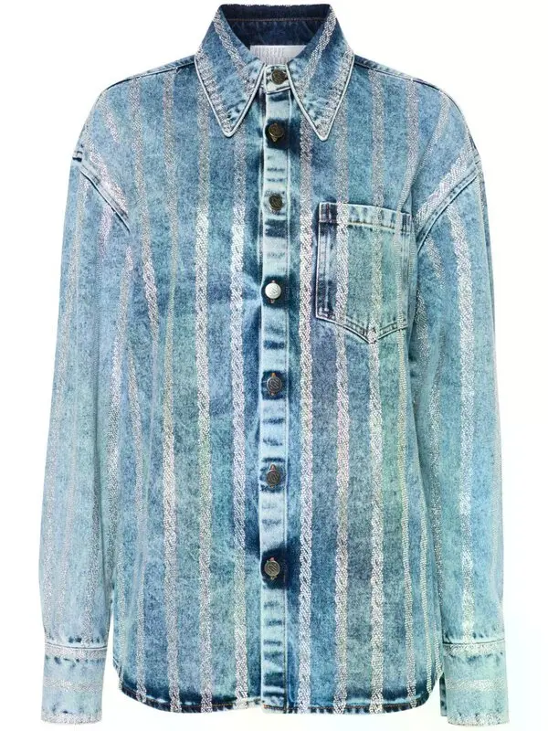 Giuseppe Di Morabito Crystal-embellished Denim Shirt