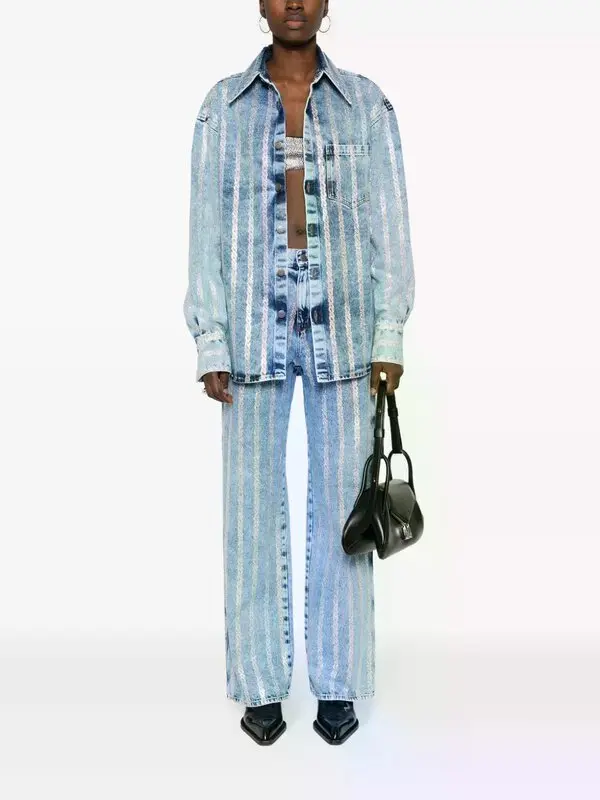 Giuseppe Di Morabito Crystal-embellished Denim Shirt