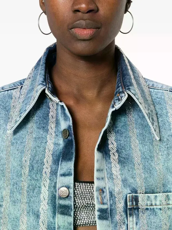 Giuseppe Di Morabito Crystal-embellished Denim Shirt