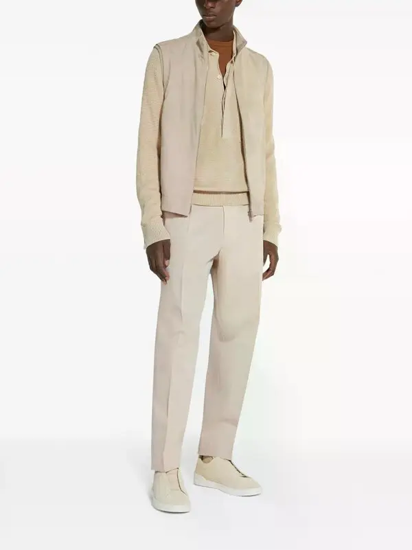 Zegna Tapered Tailored Trousers - Neutrals