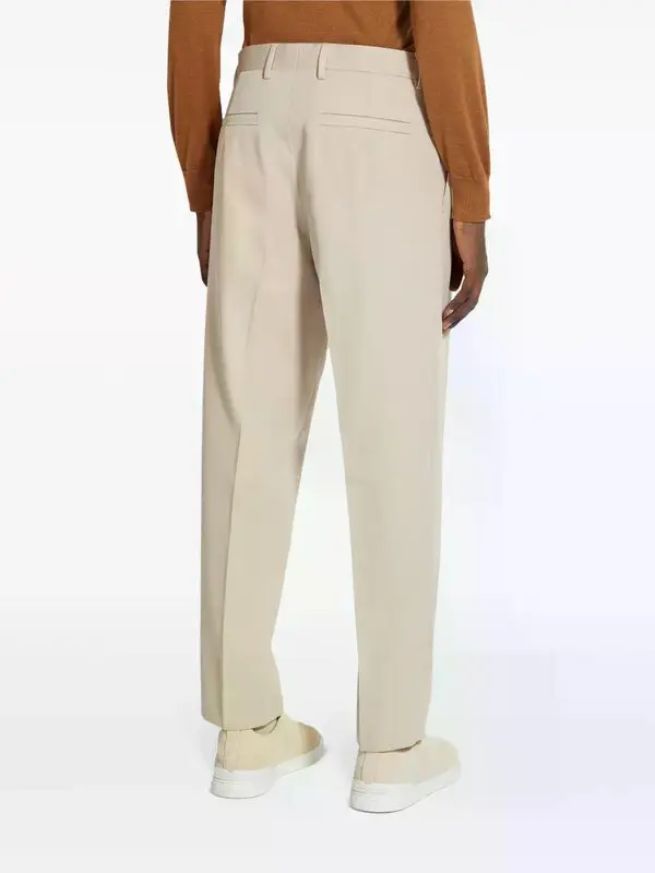 Zegna Tapered Tailored Trousers - Neutrals