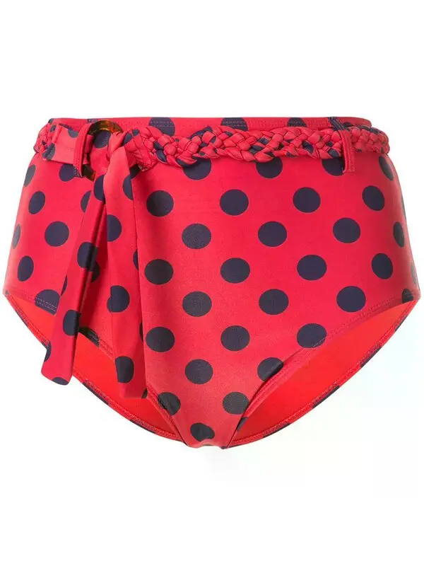 DUSKII Cerise High-rise Bikini Bottoms - Red