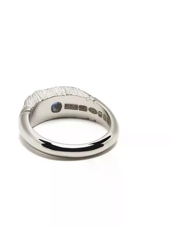 BLEUE BURNHAM Sterling Silver Hand Me Down Signet Ring With Sapphire