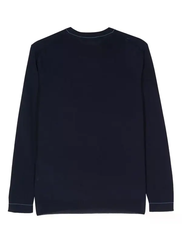 MOORER Fine-knit Cotton Jumper With Stripe Trim