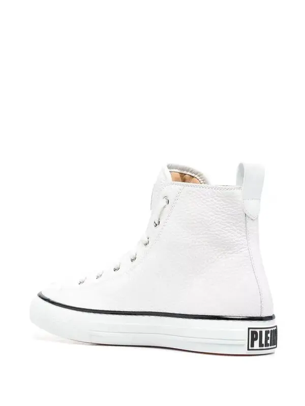 Philipp Plein Leather High-top Sneakers With Skull Stud Detailing
