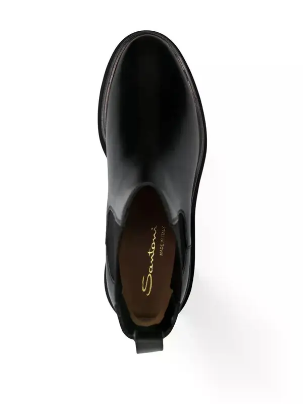 Santoni Calf Leather Chelsea Boots