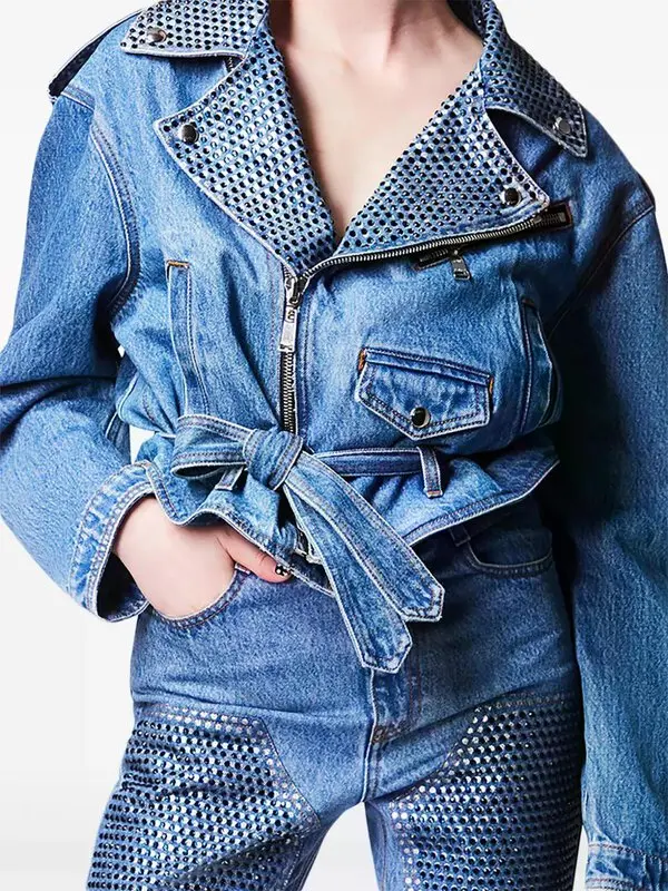 AREA Crystal-embellished Straight-leg Jeans