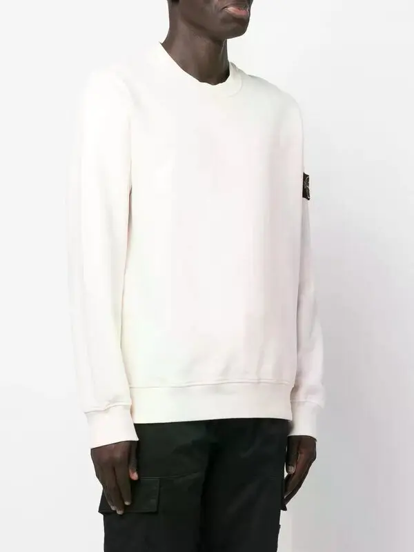 Stone Island Compass-patch Crew-neck Sweatshirt - Neutrals