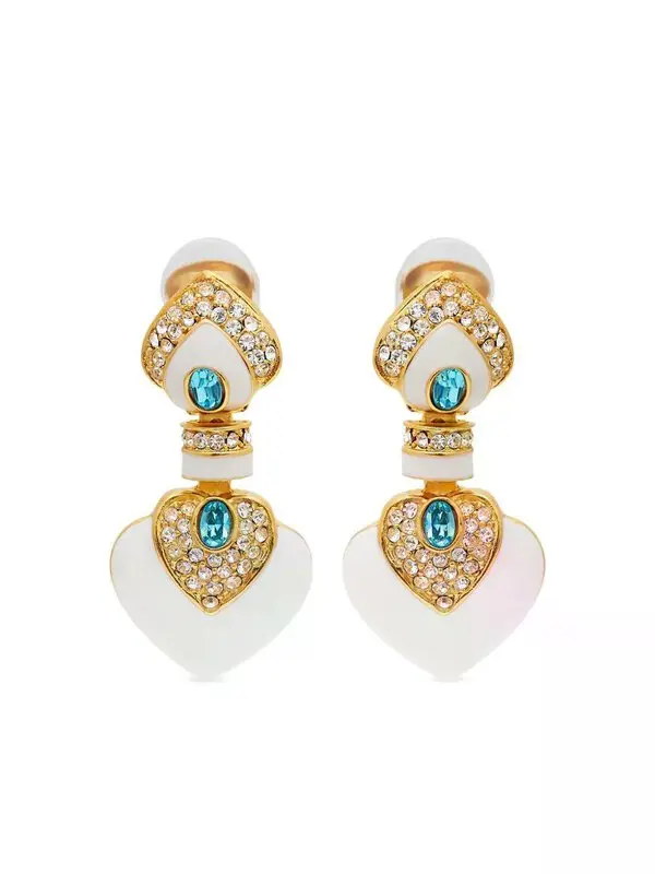 KENNETH JAY LANE Heart Drop Earrings - Gold