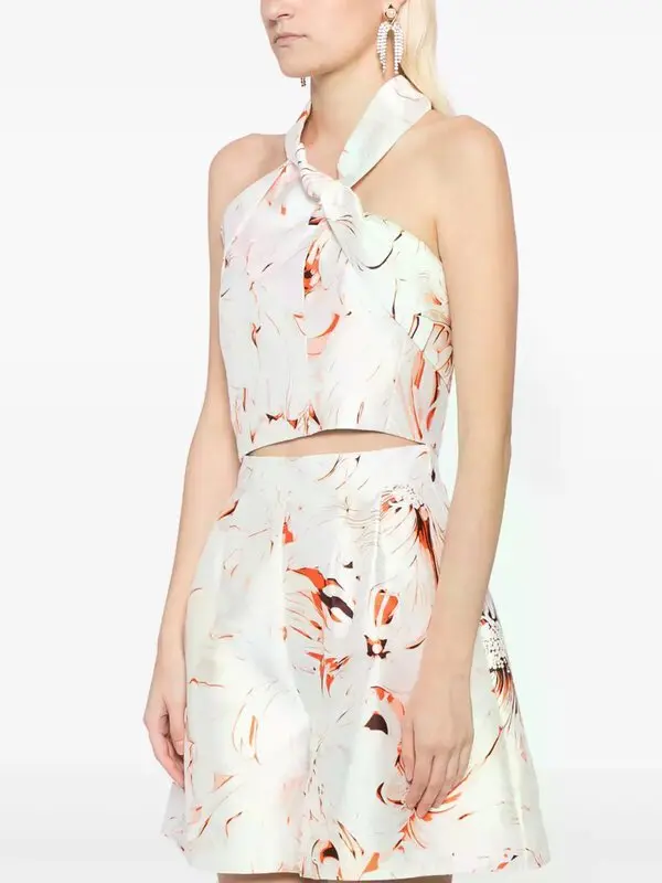 SAIID KOBEISY Printed Strapless Top