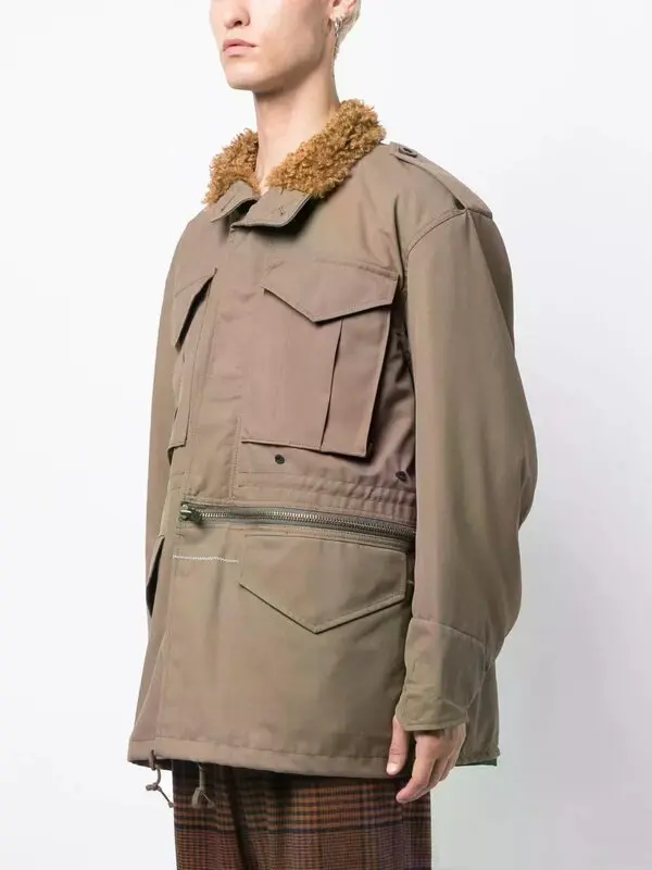 Kolor Shearling-collar Drawstring Jacket