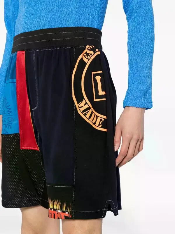 Amen Patchwork-design Track Shorts