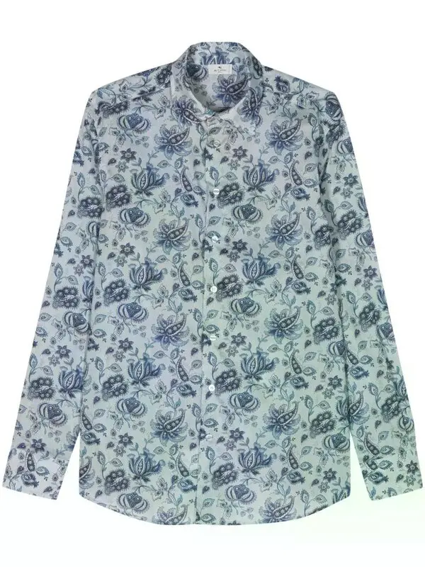 Etro Paisley-print Cotton Shirt - Blue