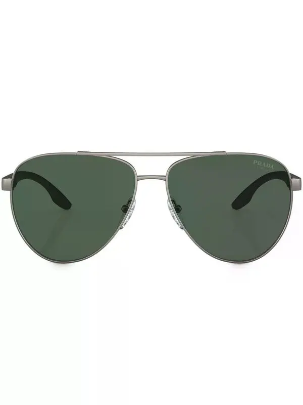 Prada Logo-print Sunglasses - Silver