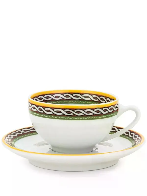 Dolce & Gabbana Carretto Sicilian-trim Espresso Cups - White