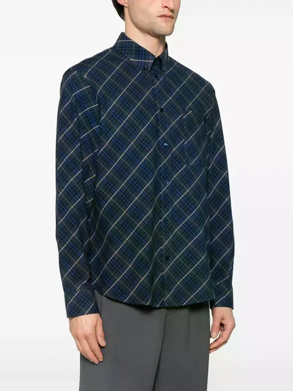 Burberry Checked Shirt Jacket - Blue