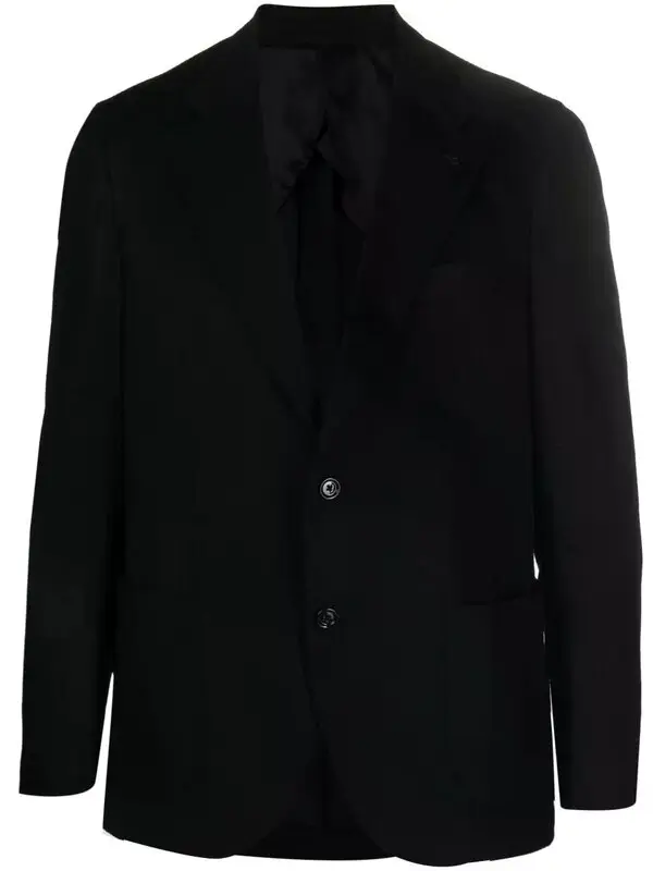 LARDINI Single-breasted Wool-cashmere Blazer - Black