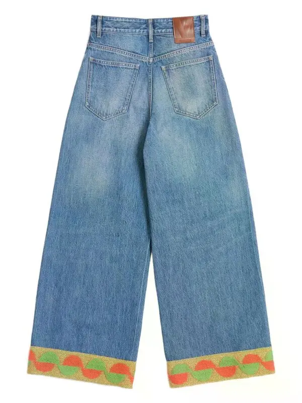 Valentino Garavani Jacquard-trimmed Jeans