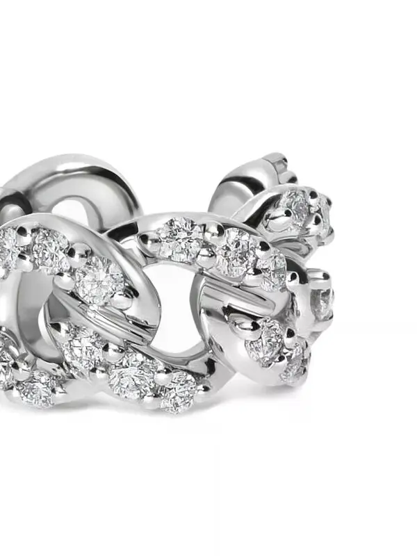 LEO PIZZO 18kt White Gold Diamond Groumette Earrings