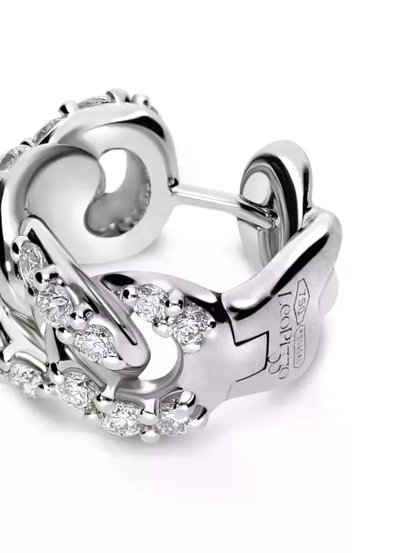 LEO PIZZO 18kt White Gold Diamond Groumette Earrings