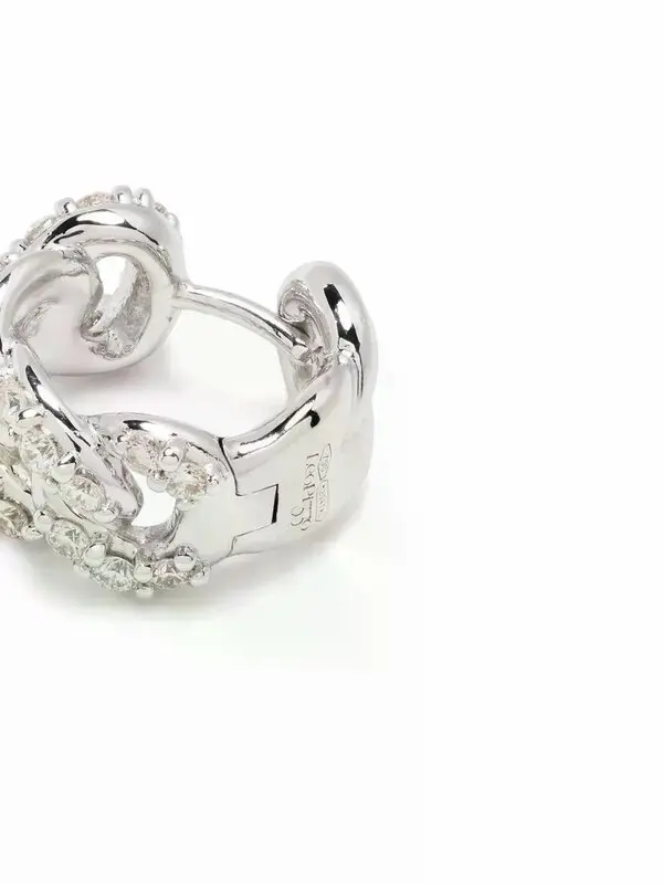 LEO PIZZO 18kt White Gold Diamond Groumette Earrings