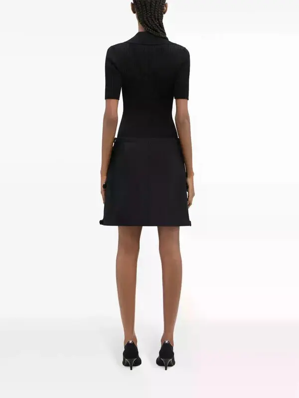 COURREGES Buckled Wool Miniskirt