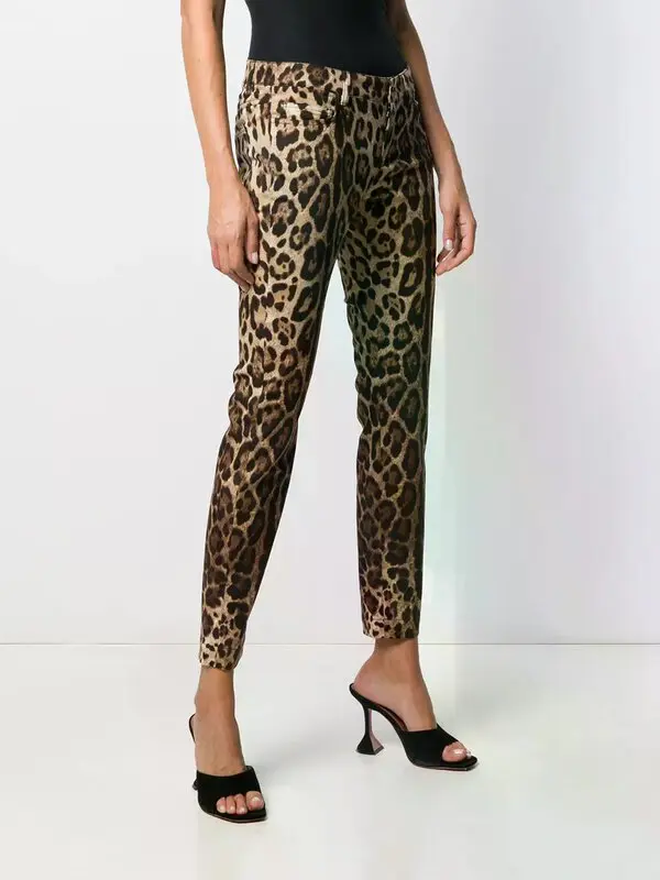 Dolce & Gabbana Leopard-print Cropped Jeans