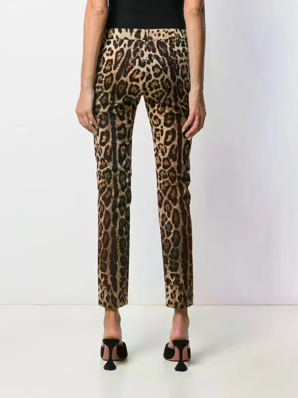 Dolce & Gabbana Leopard-print Cropped Jeans