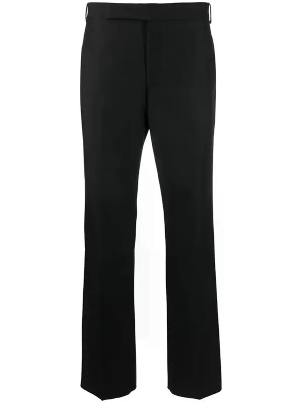 LARDINI Pressed-crease Tapered-leg Trousers