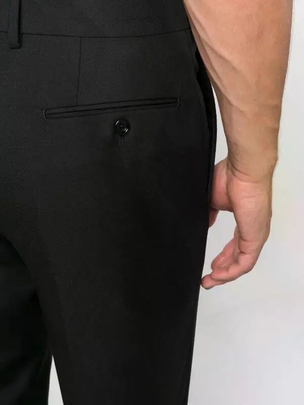 LARDINI Pressed-crease Tapered-leg Trousers