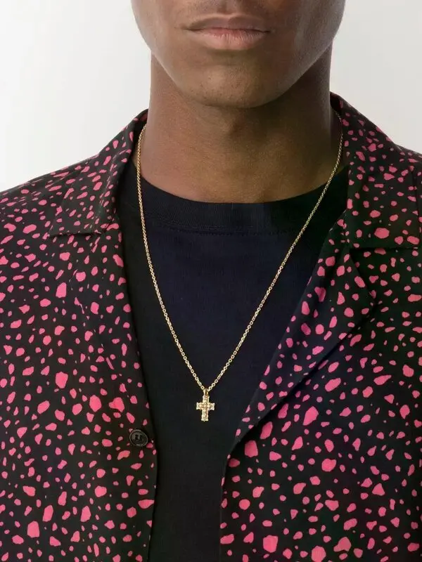 Emanuele Bicocchi Plated Diamond Cross Pendant Necklace