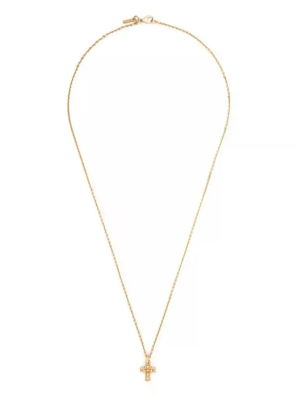 Emanuele Bicocchi Plated Diamond Cross Pendant Necklace