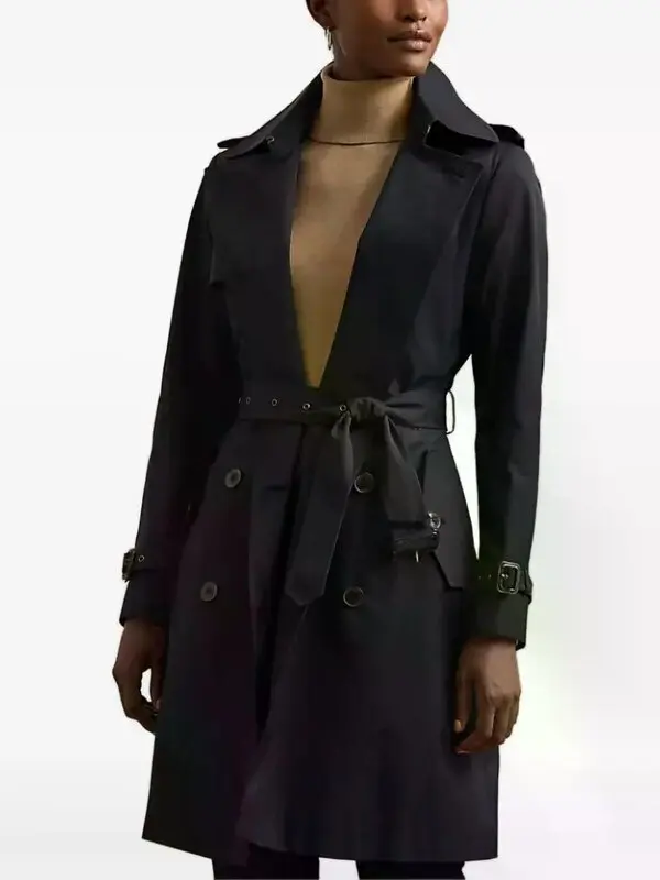 Ralph Lauren Double-breasted Belted Trench Coat - Blue