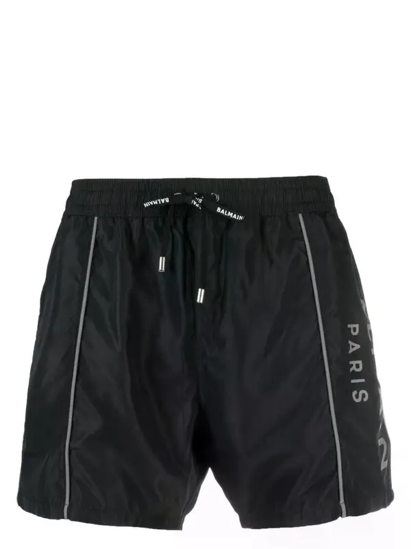 Balmain Logo-print Swim Shorts - Black