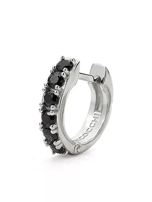 Emanuele Bicocchi Crystal Hoop Earring - Silver
