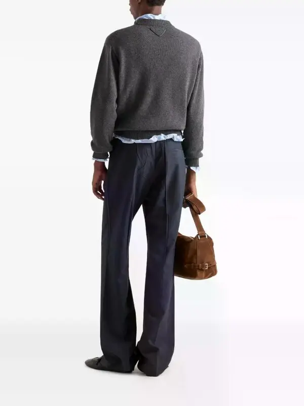 Prada Logo-patch Sweater - Grey