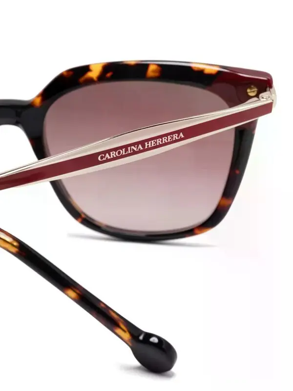 Carolina Herrera Square Frame Sunglasses - Brown